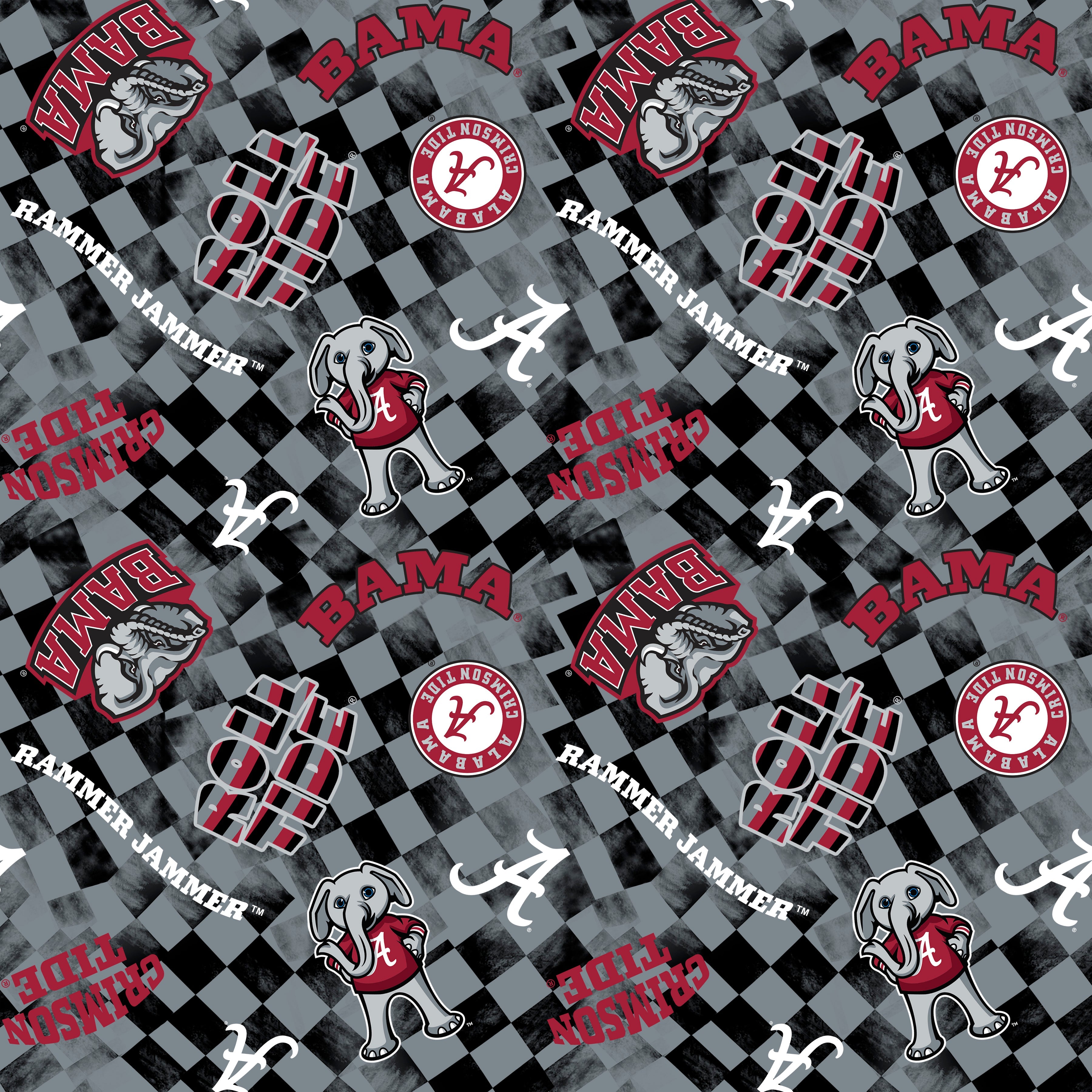 Alabama Crimson Tide NCAA College Checks Gray Sykel Enterprises Canvas ...