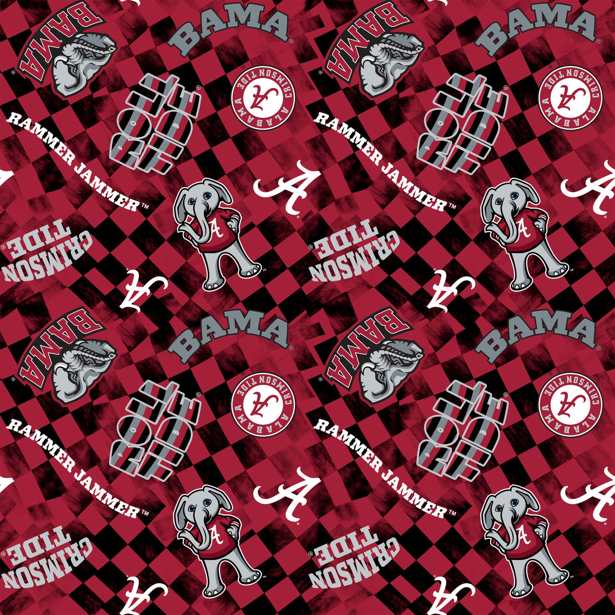 Alabama Crimson Tide NCAA College Checks Red Sykel Enterprises Canvas ...
