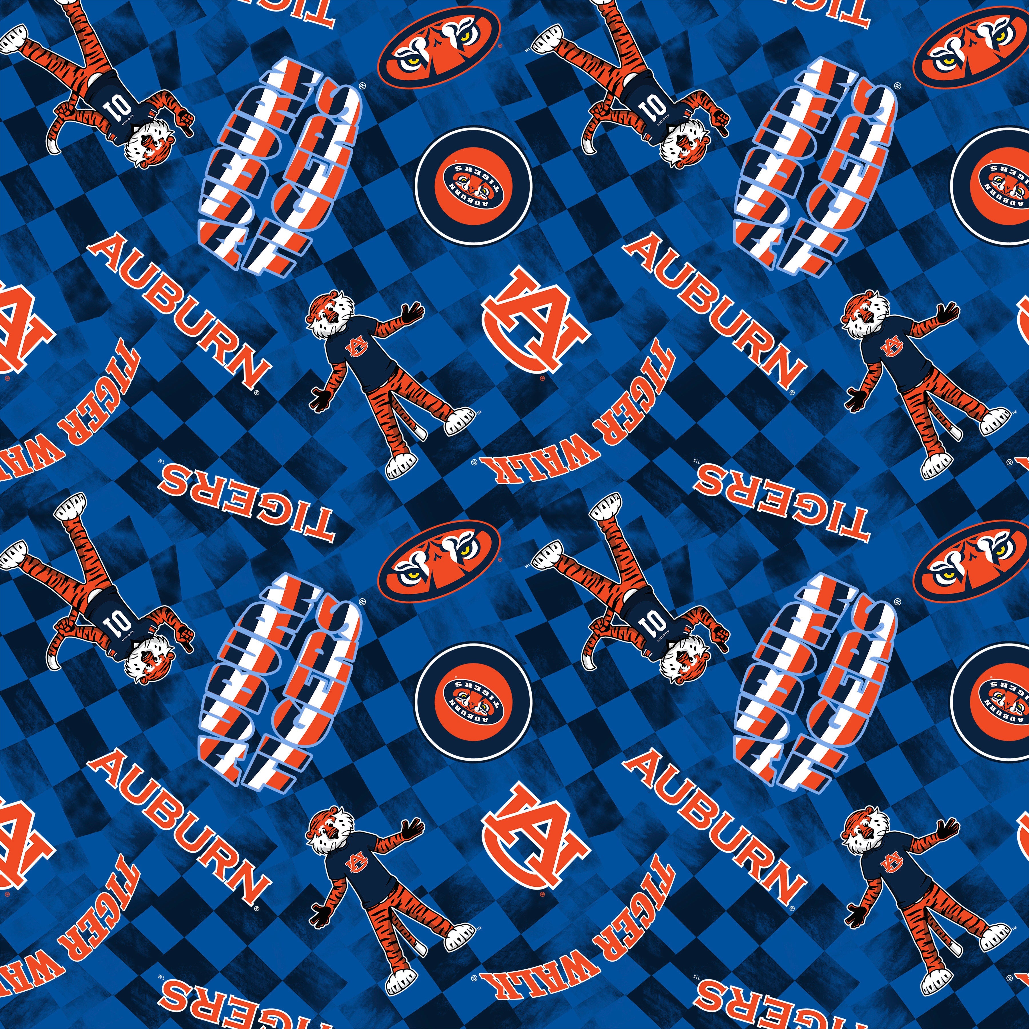 Auburn Tigers NCAA College Checks Navy Sykel Enterprises Canvas Duck C ...