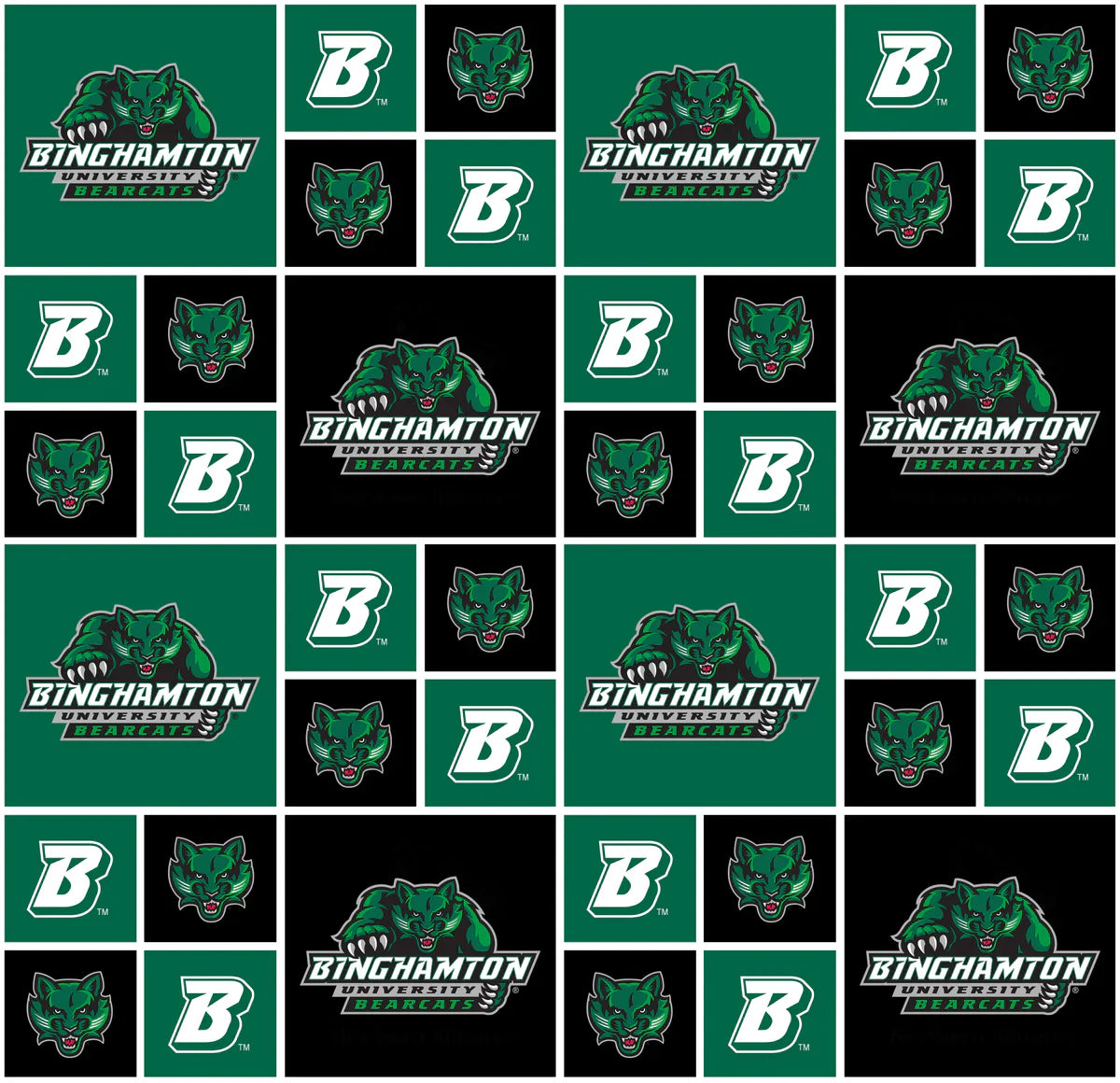 Binghamton Bearcats NCAA College Block Sykel Enterprises Cotton Quilti ...