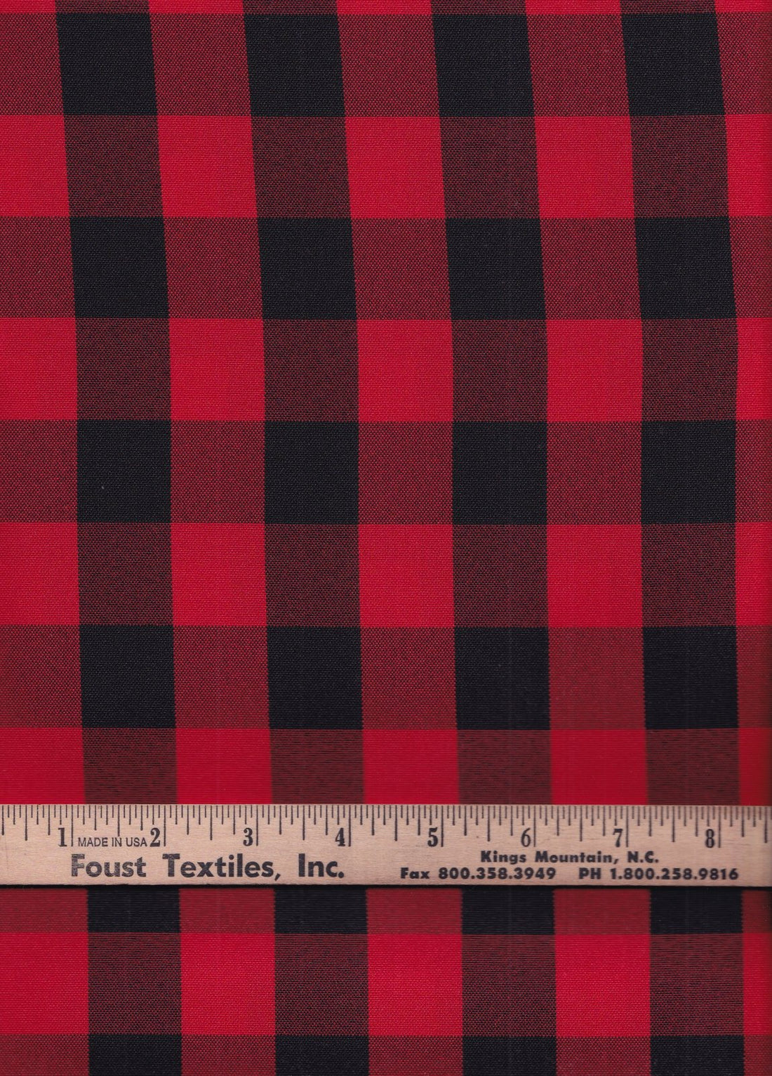 Buffalo Check Tablecloth Poplin 1" Red Black Foust Textiles Polyester ...