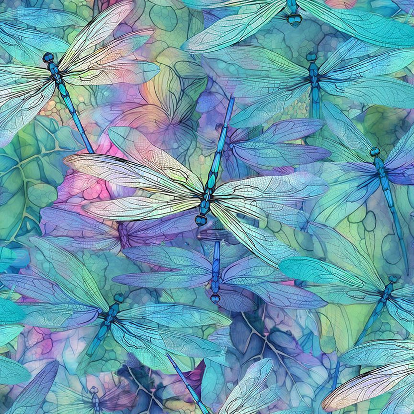 Dragonfly Illusion Packed Dragonflies Dream Multi Timeless Treasures C ...