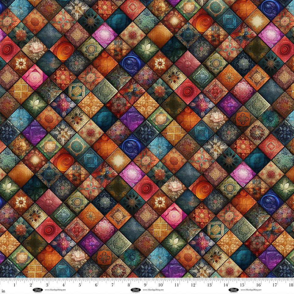 Forget Me Not Quilt Diamond Sienna Marilyn Lee Blank Quilting Cotton F ...