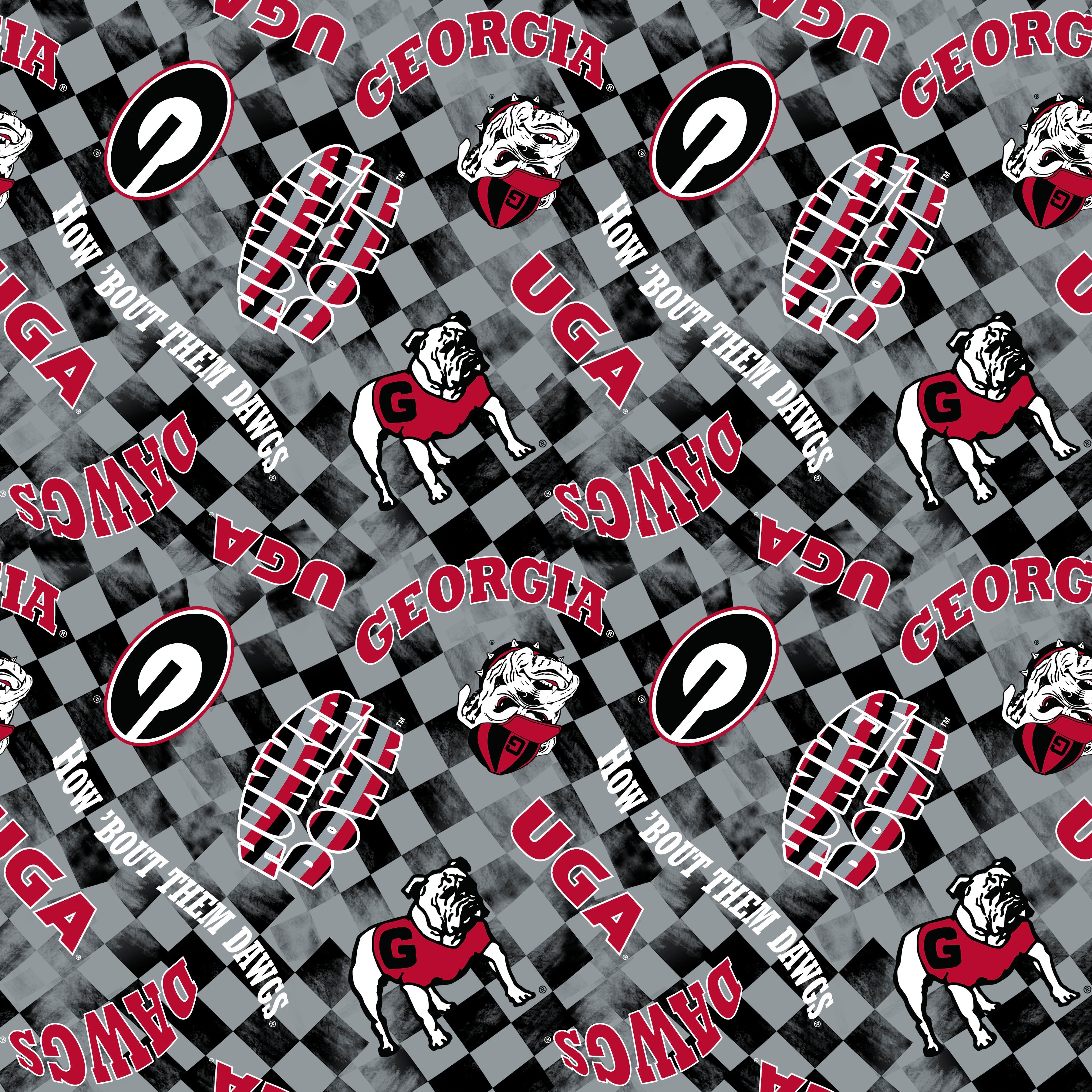 Georgia Bulldogs NCAA College Checks Gray Sykel Enterprises Canvas Duc ...