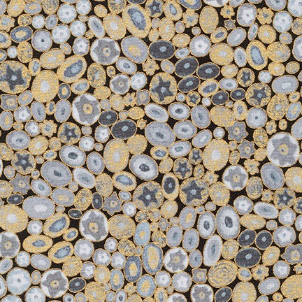 Gustav Klimt Gems Grey Metallic Robert Kaufman Cotton Fabric RK-SRKM-1 ...