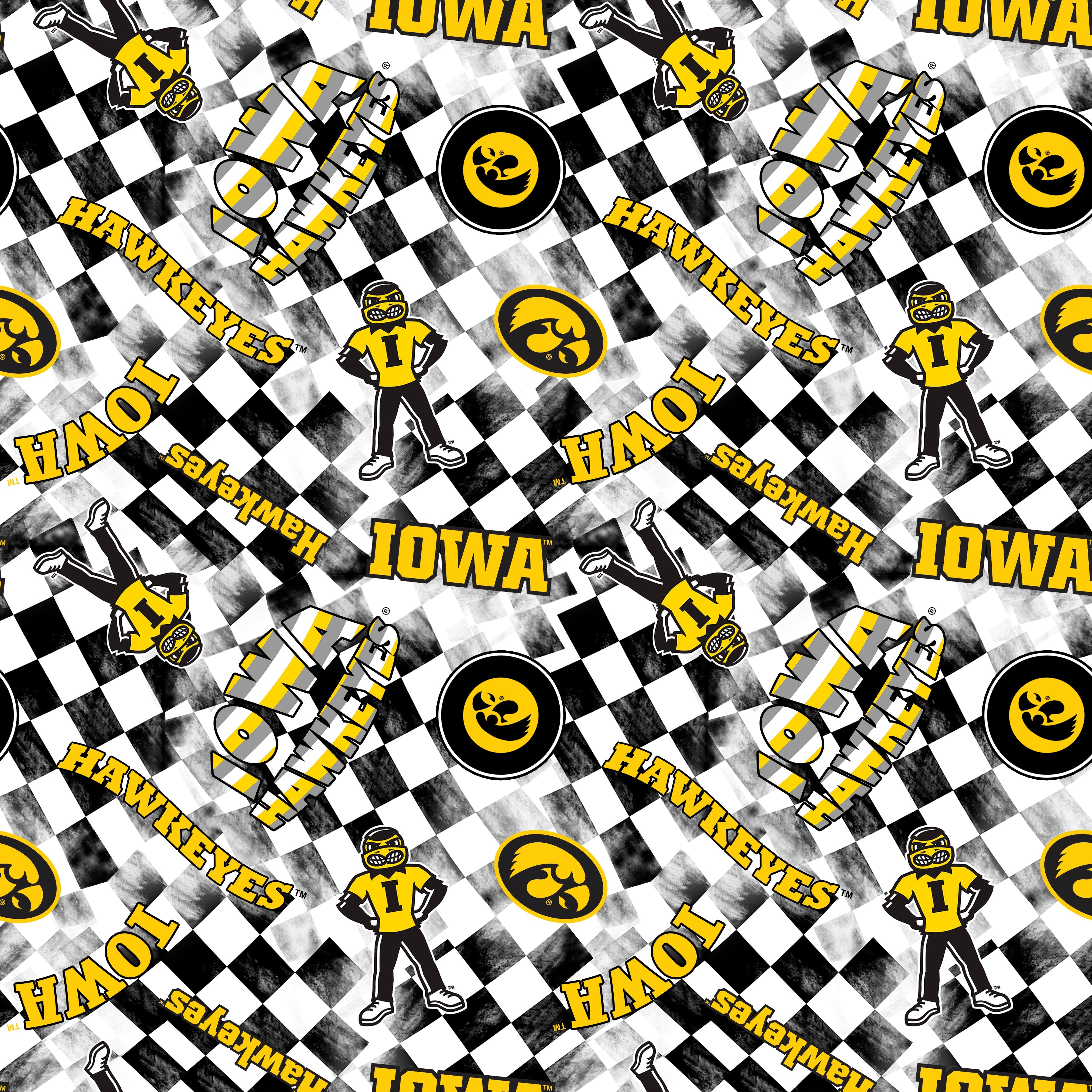 IOWA Hawkeyes NCAA College Checks White Sykel Enterprises Canvas Duck ...