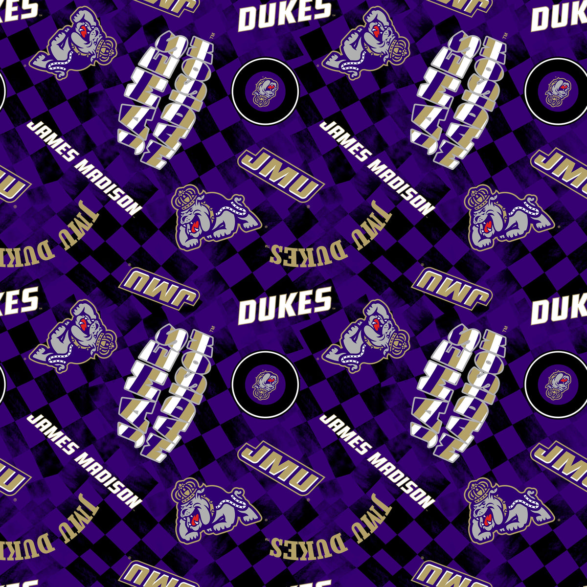 James Madison Dukes NCAA College Checks Purple Sykel Enterprises Canva ...