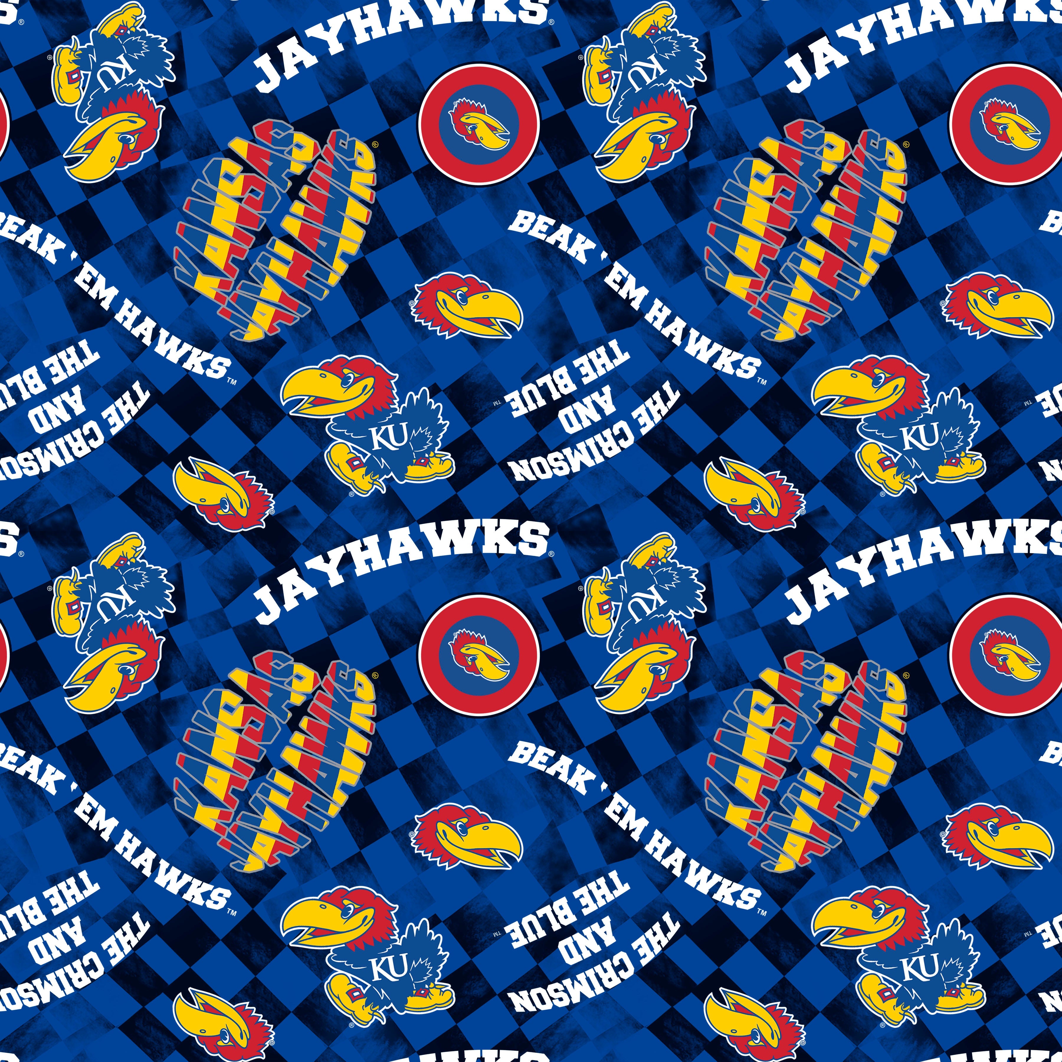 Kansas Jayhawks NCAA College Checks Royal Sykel Enterprises Canvas Duc ...