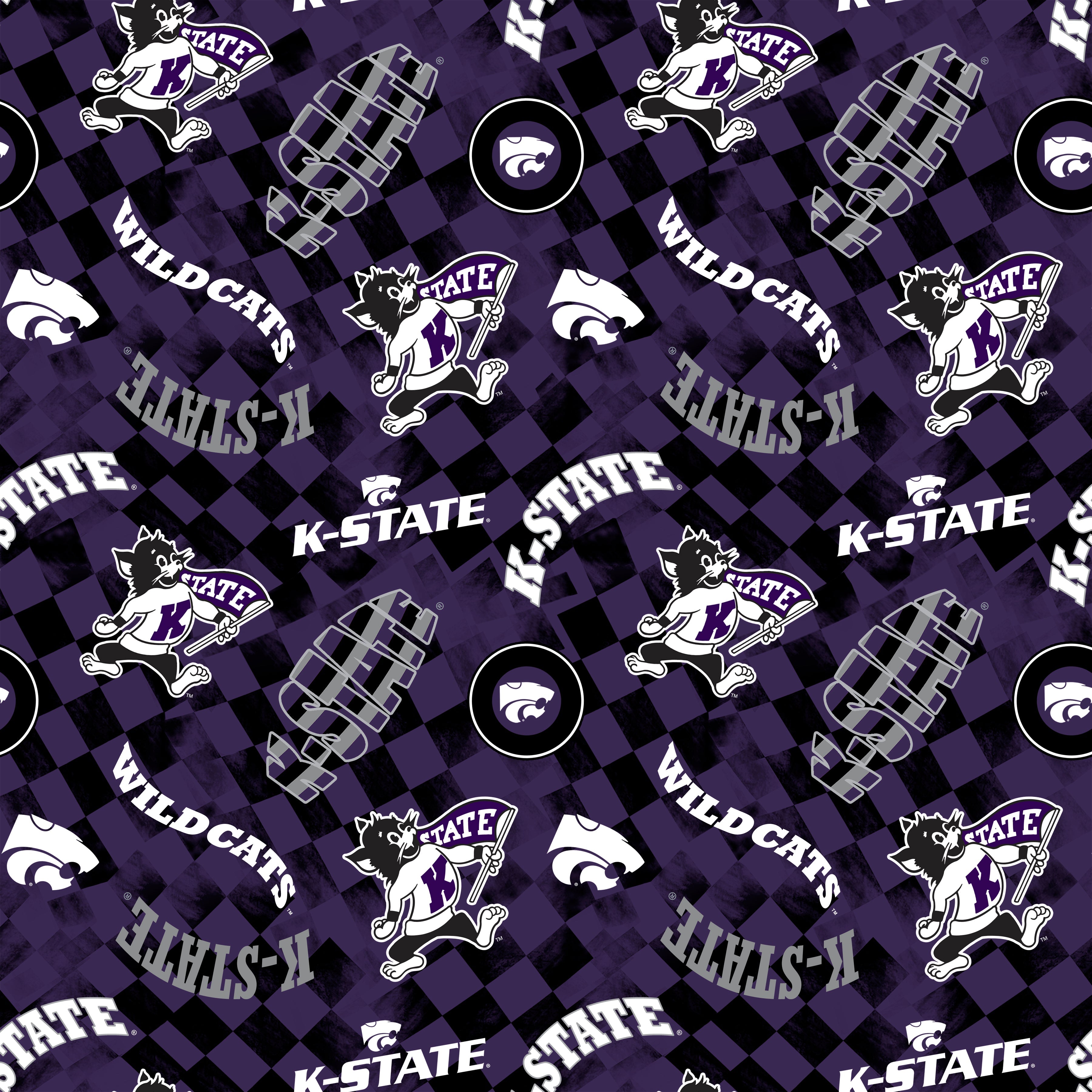 Kansas State Wildcats NCAA College Checks Purple Sykel Enterprises Can ...
