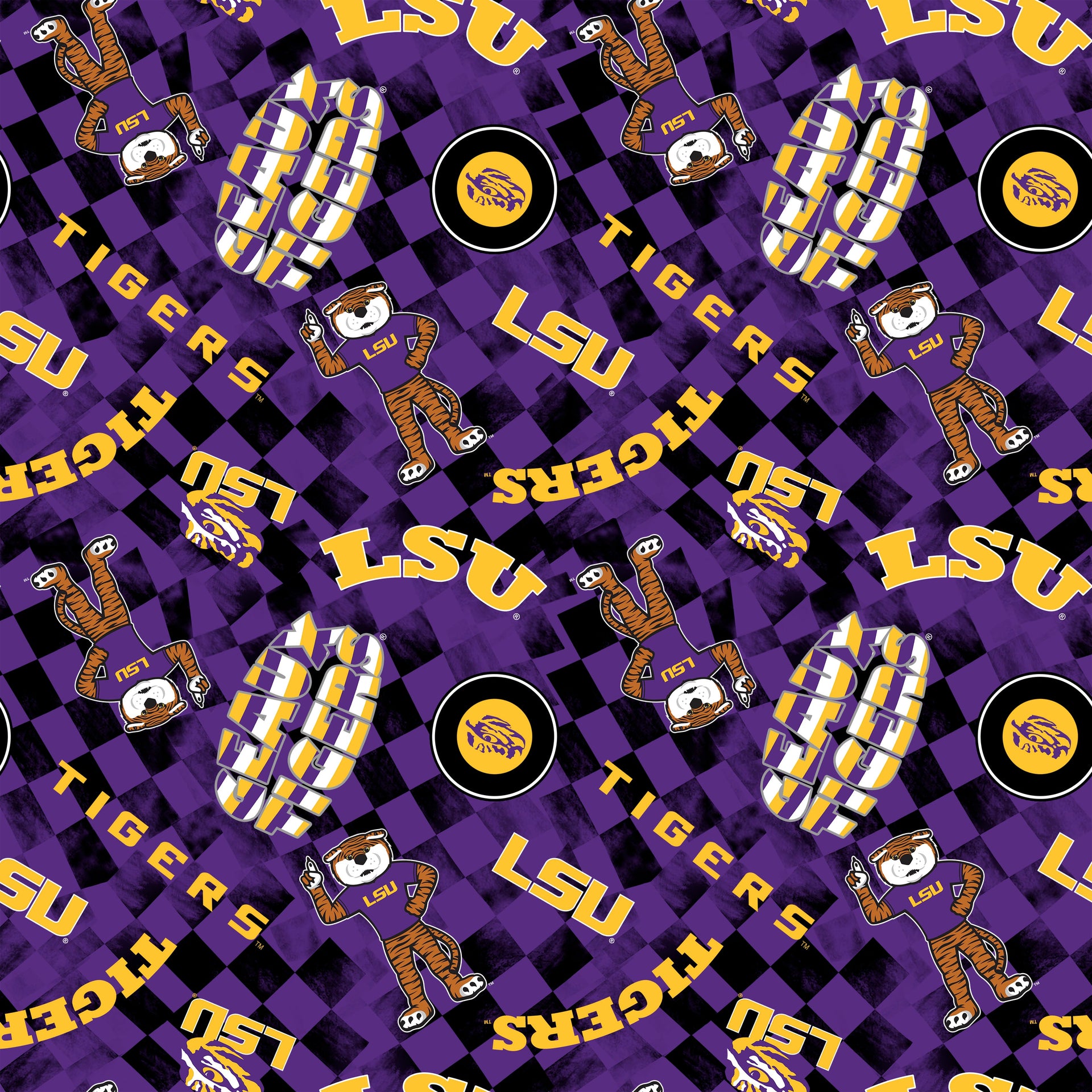 Lousiana State Tigers NCAA College Checks Purple Sykel Enterprises Can ...