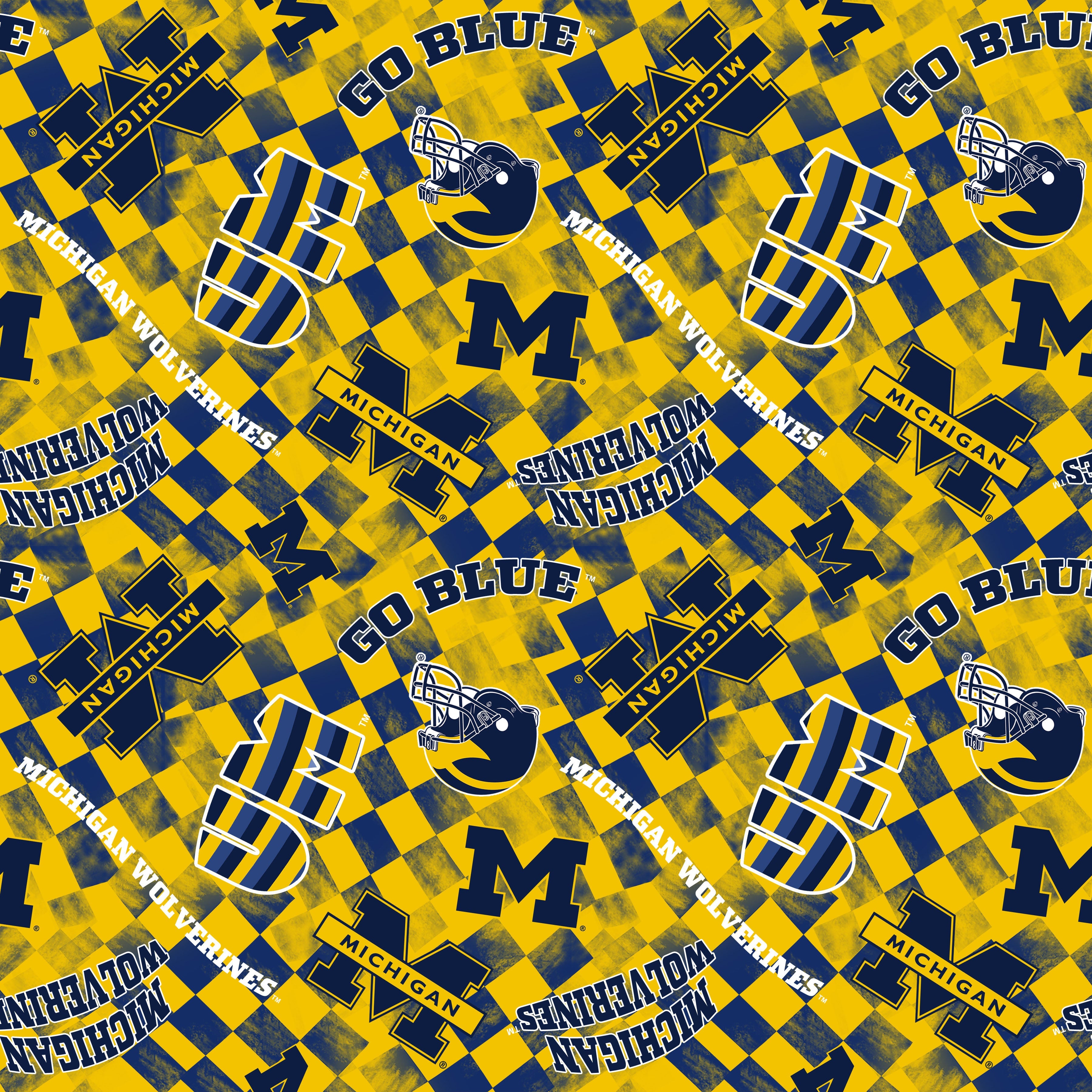 Michigan Wolverines NCAA College Checks Yellow Sykel Enterprises Canva ...