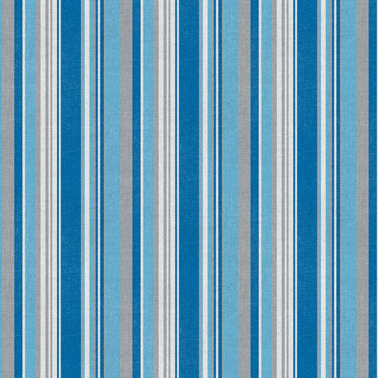 Pride of Detroit Stripes Blue Grey Paintbrush Studios Cotton Fabric PB ...