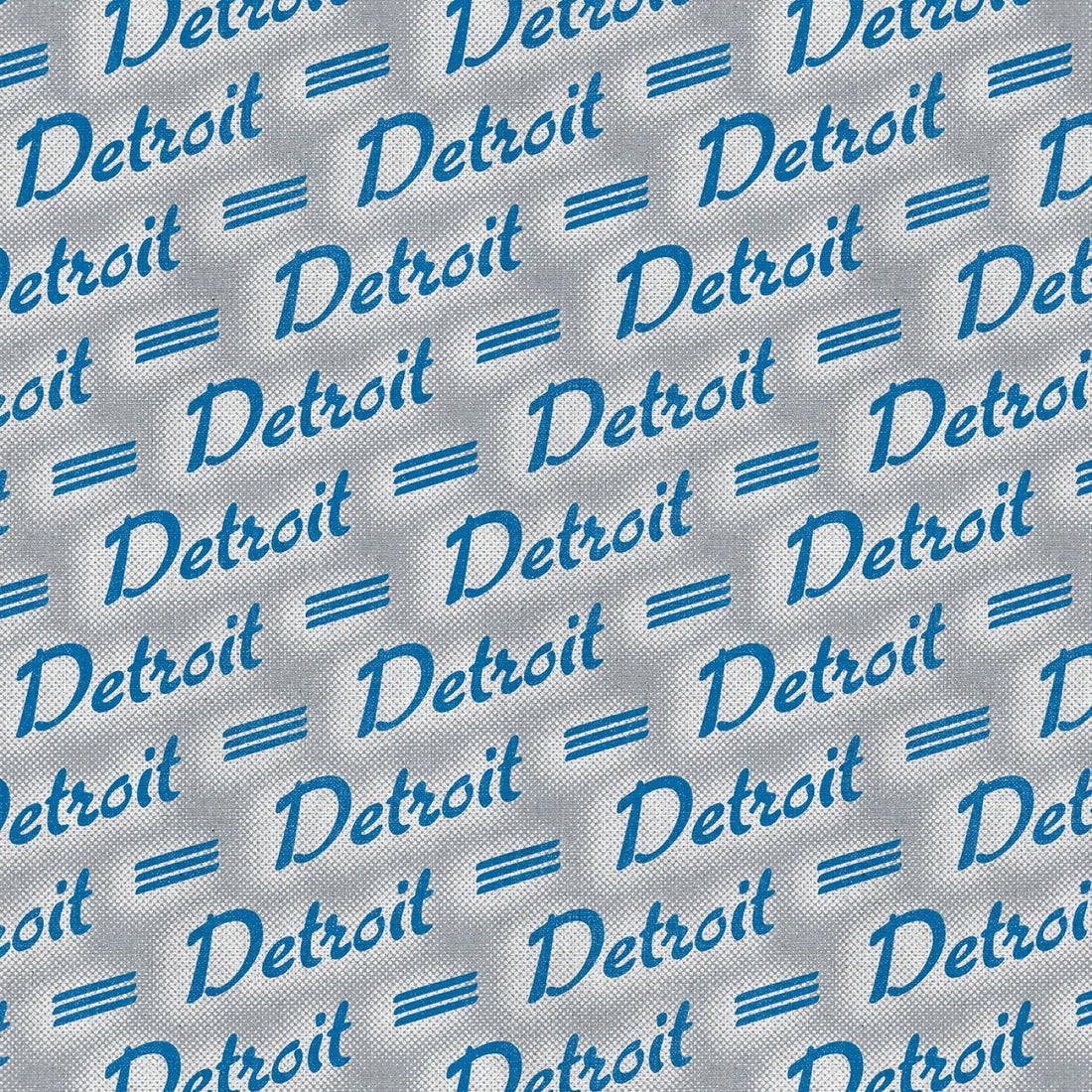 Pride of Detroit Vintage Script Blue Grey Paintbrush Studios Cotton Fa ...