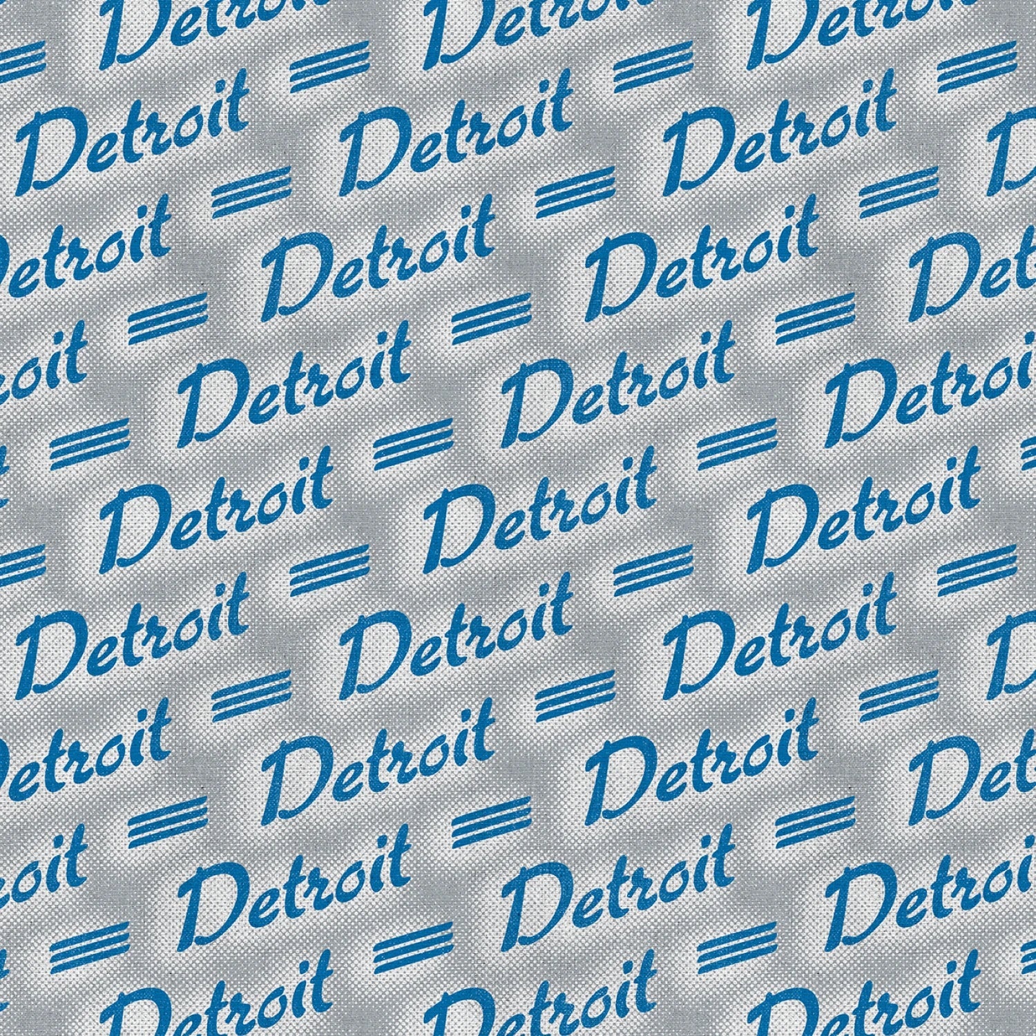 Pride of Detroit Vintage Script Blue Grey Paintbrush Studios Cotton Fa ...
