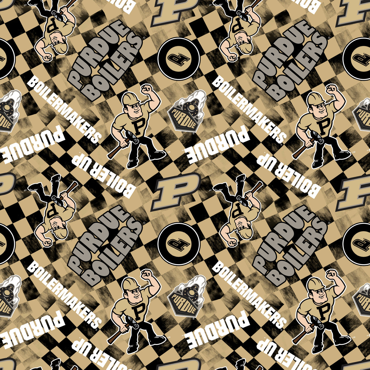 Purdue Boilemakers NCAA College Checks Camel Sykel Enterprises Canvas ...